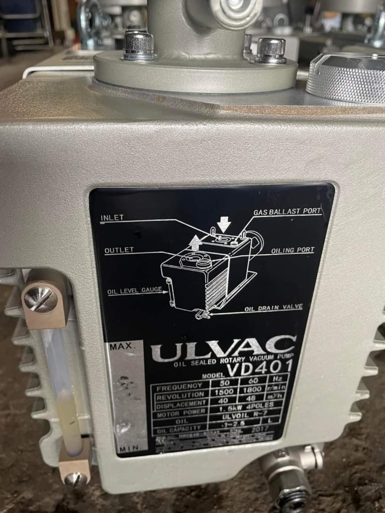 Bơm hút chân không Ulvac VD 401 - Bơm hút chân không cũ công nghiệp ...